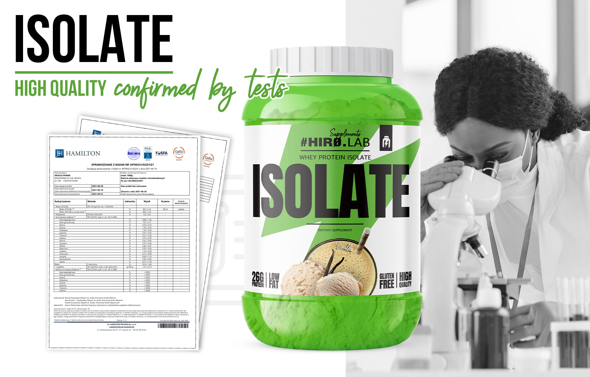 HIRO.LAB Whey Protein Isolate - 1800g - Mutant.lt - grupiniai maisto ...